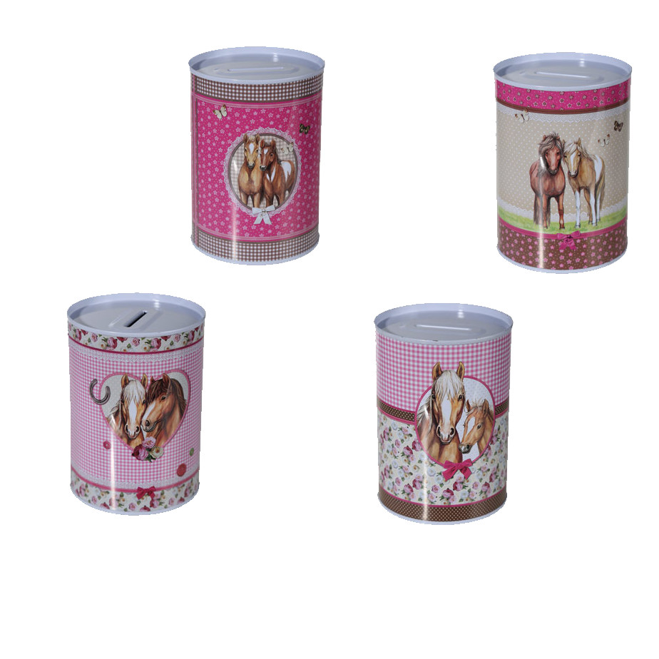 Kinde-Spardose " Pferde " als Blechdose - Timmi Spielwaren Onlineshop