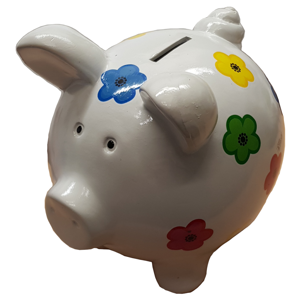 Großes weißes Sparschwein mit Blumen 17x16x17cm - Timmi Spielwaren ...